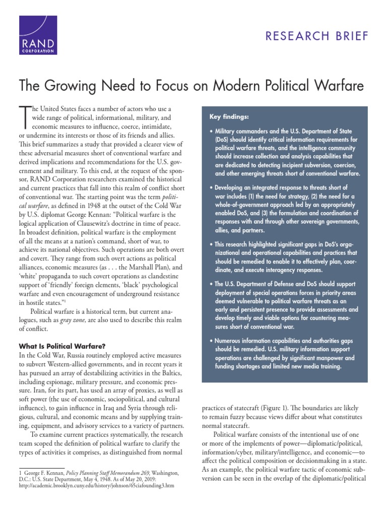 Modern Political Warfare | PDF | United States Department Of State ...