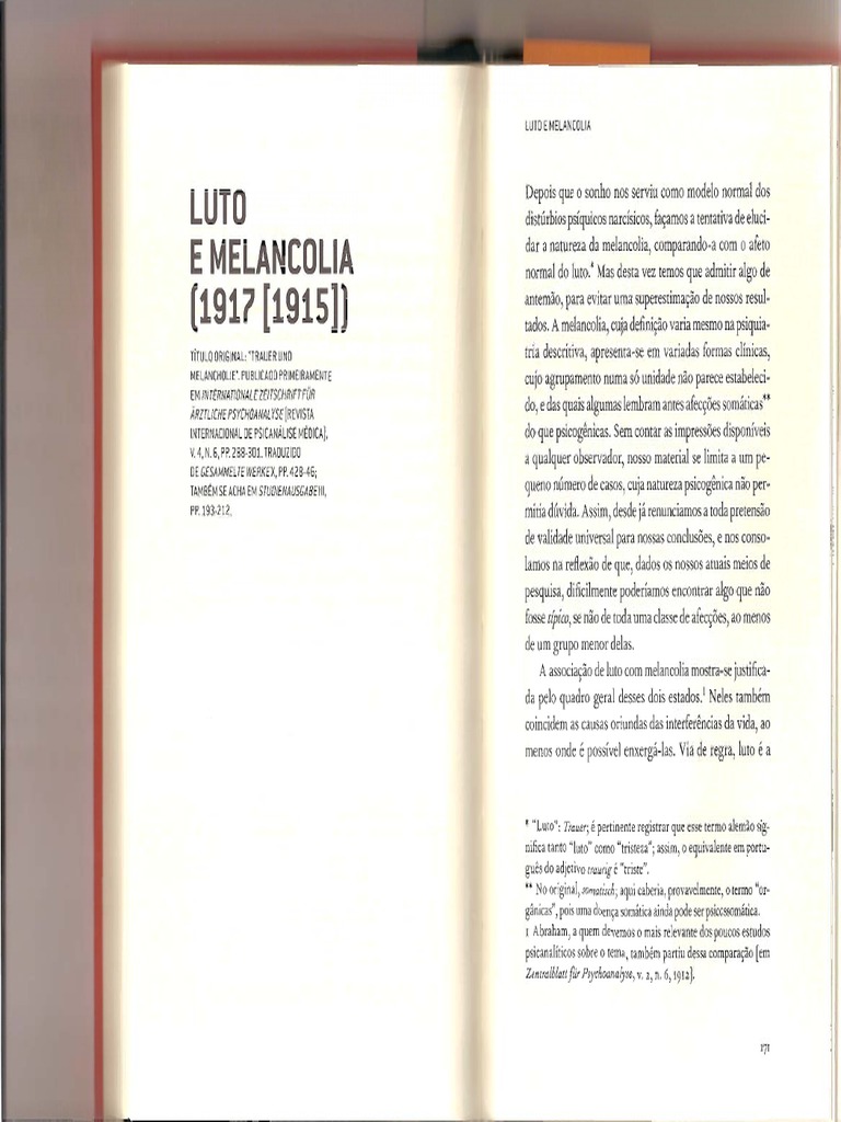 Freud - Texto Luto e Melancolia | PDF