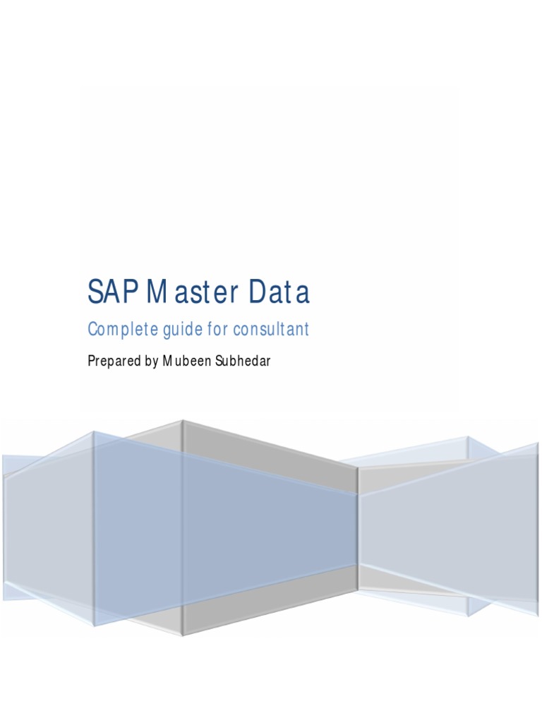 SAP Master Data - Prepared by Mubeen Subhedar | PDF | Procurement | Invoice