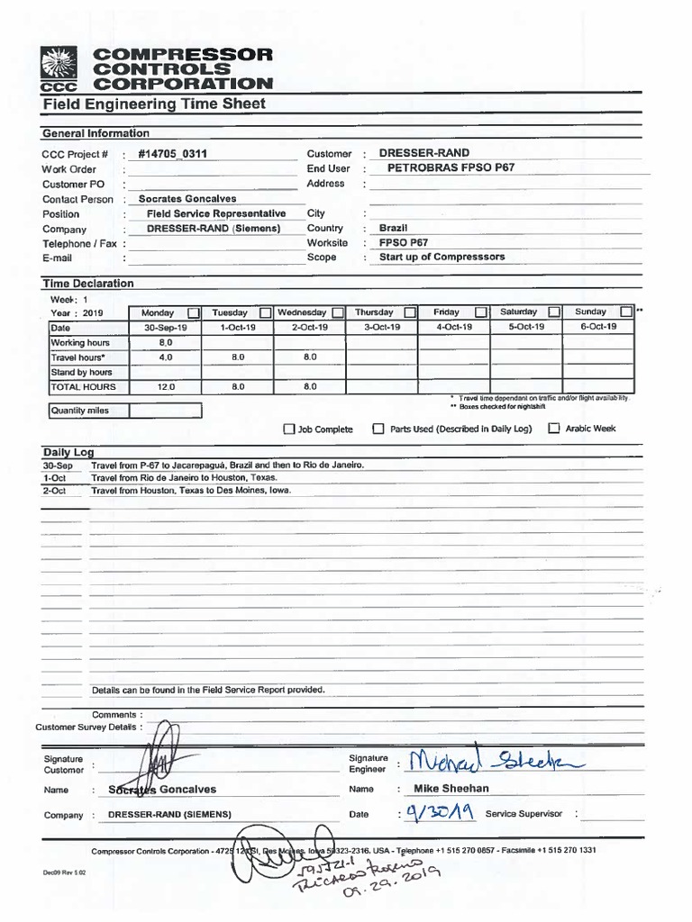 Time Sheet Michael CCC Week 39 40 | PDF