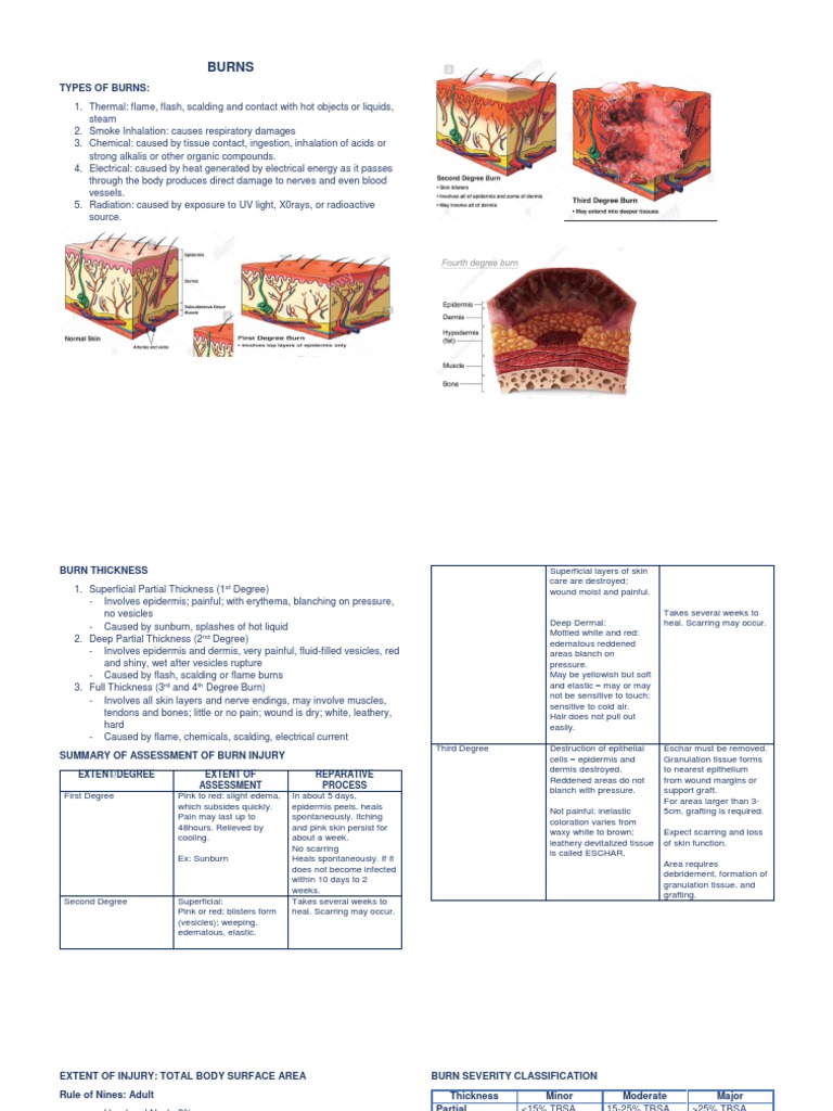 Types of Burns | PDF | Scar | Burn