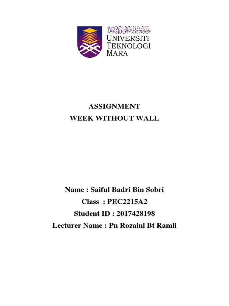 Week Without Wall Assignment | PDF