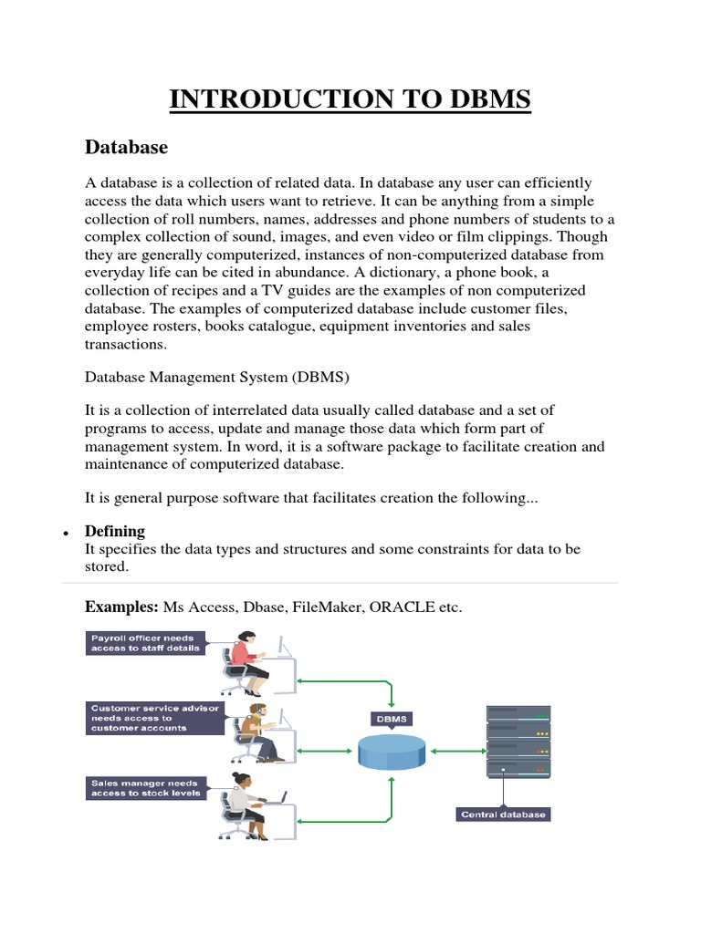 Introduction To Dbms | PDF | Relational Model | Database Transaction
