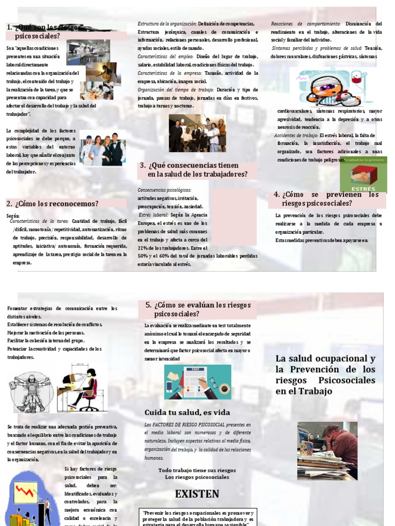 Triptico Programa Prevencion Riesgos Psicosociales | PDF | Estrés (biología) | Sicología
