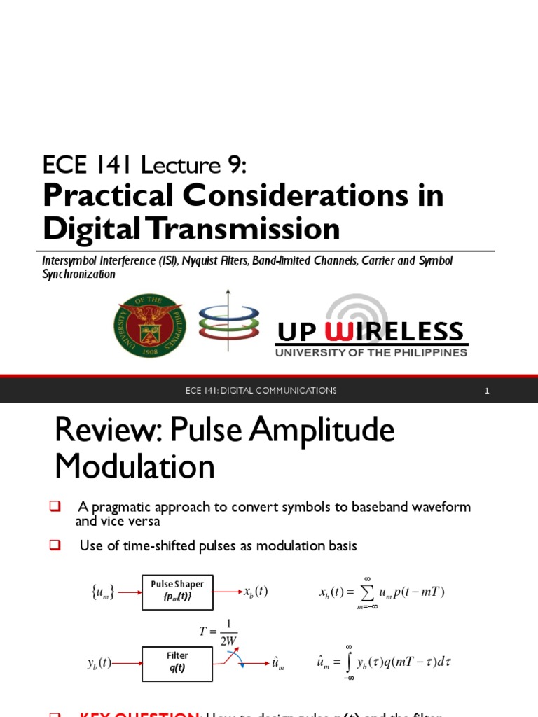 Digital Transmission Techniques in ECE 141 | PDF | Bandwidth (Signal ...
