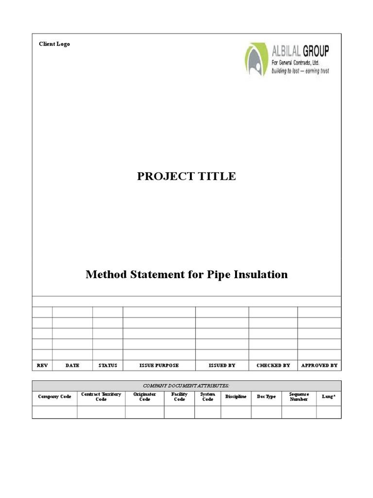 Method Statement for Pipe Insulation | PDF | Thermal Insulation ...