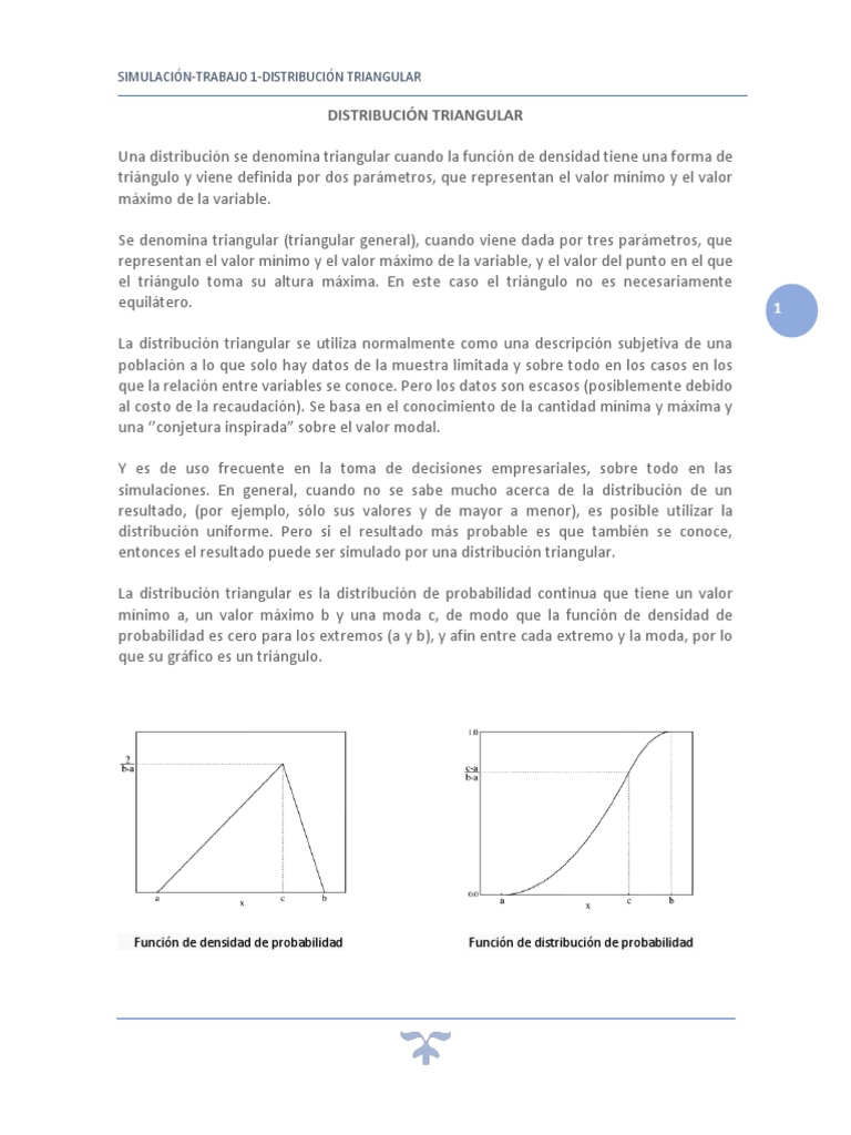 Distribución Triangular | PDF | Distribución de probabilidad | Triángulo