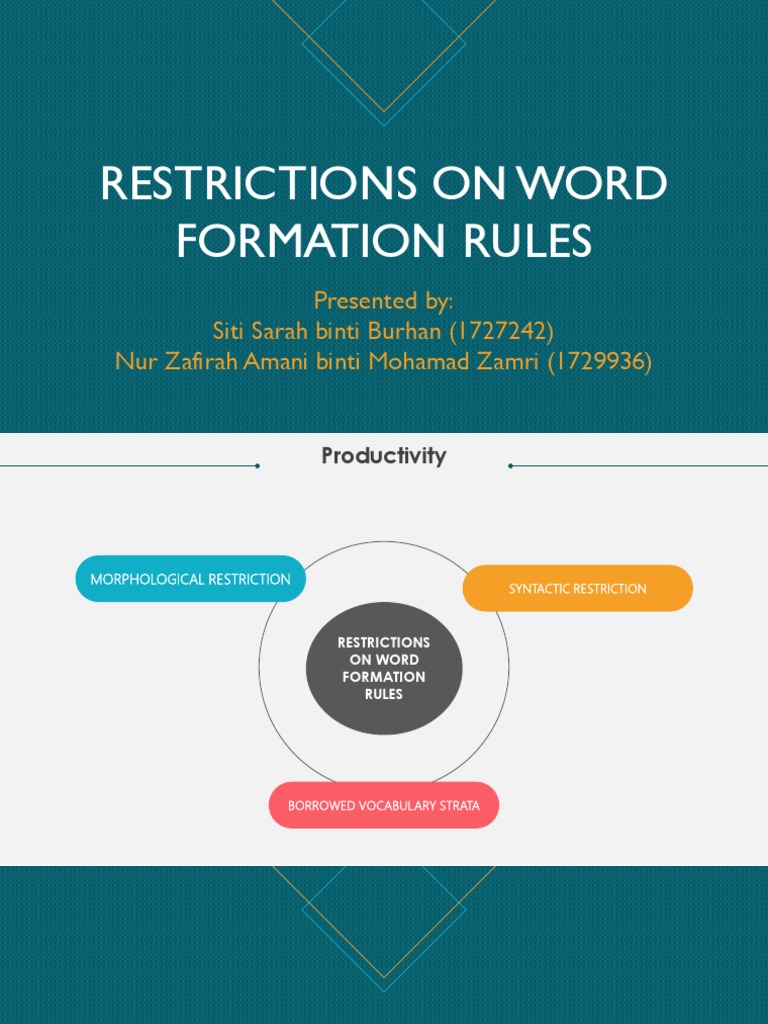 Restrictions on Word Formation Rules | PDF | Morphology (Linguistics ...