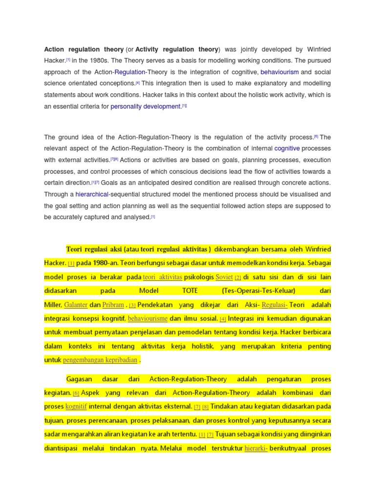 Action Regulation Theory | PDF | Psychological Theories | Neuroscience