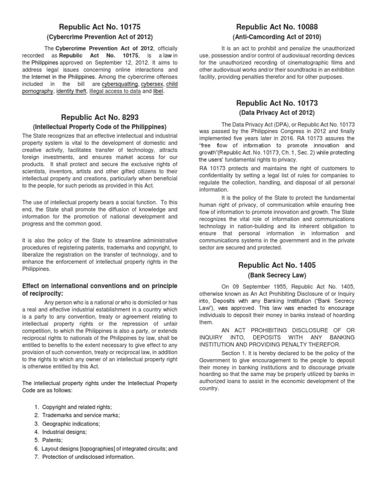 Republic Act No. 10175 Republic Act No. 10088 | PDF | Intellectual ...