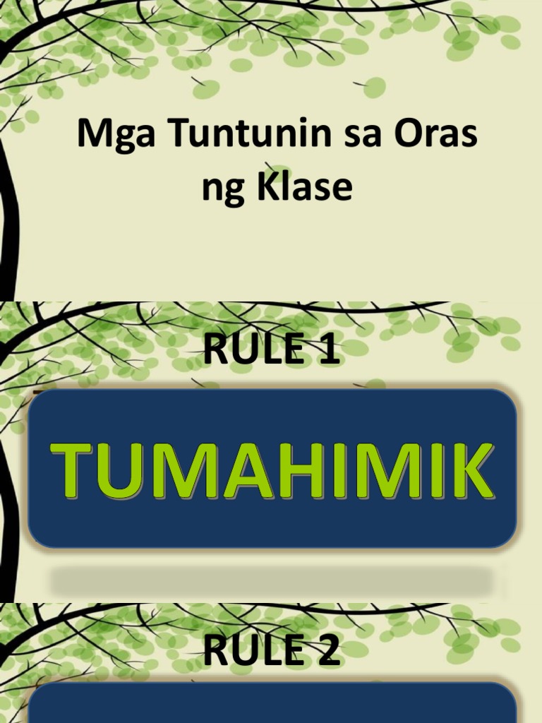 Mga Tuntunin Sa Klase | PDF