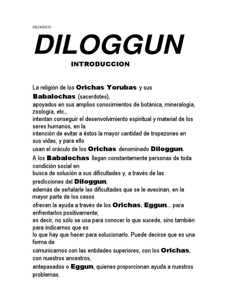 DILOGGUN | PDF | Santeria | Religión y creencia