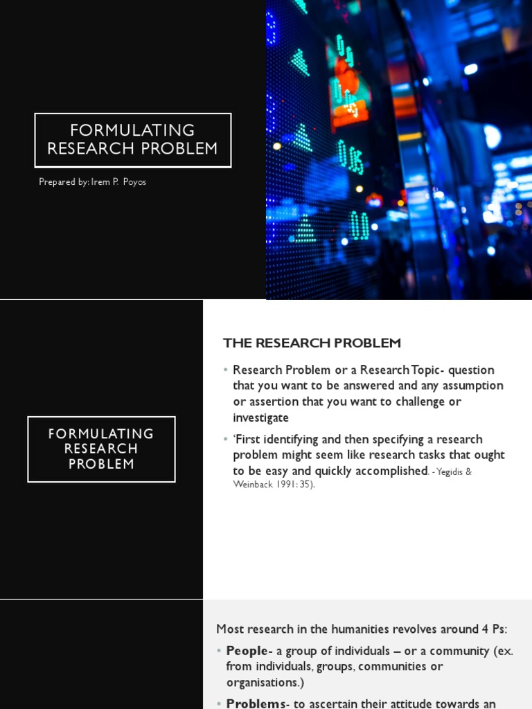 Formulating Research Problem - 1 | PDF | Quantitative Research ...