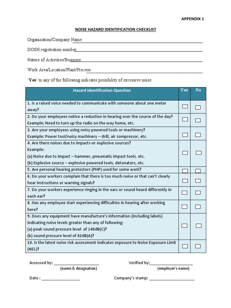 Annual Checklist Hic-nra-Appendix 1 | PDF