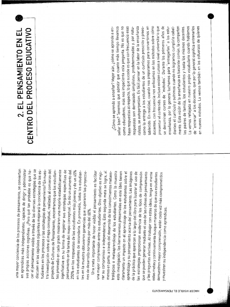 Hacer Visible El Pensamiento de Ron Ritchhart PDF | PDF