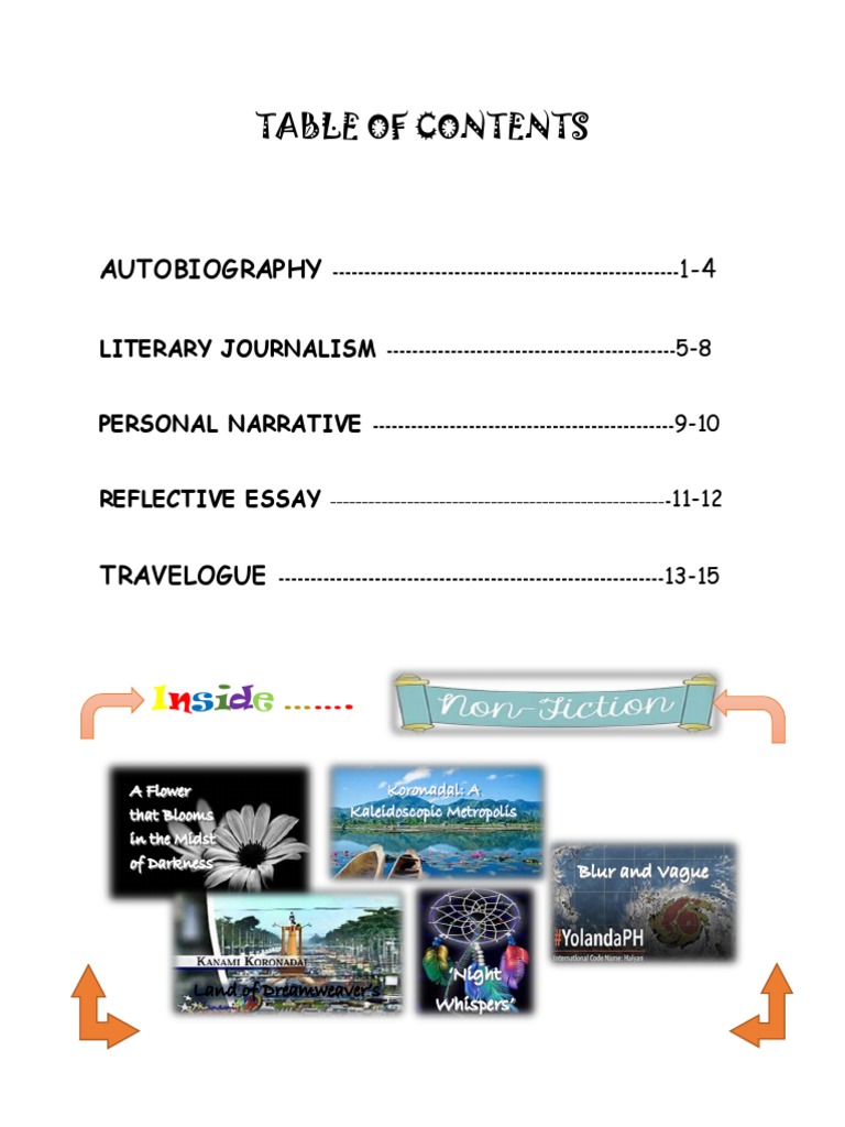 Autobiography: Literary Journalism Personal Narrative Reflective Essay ...