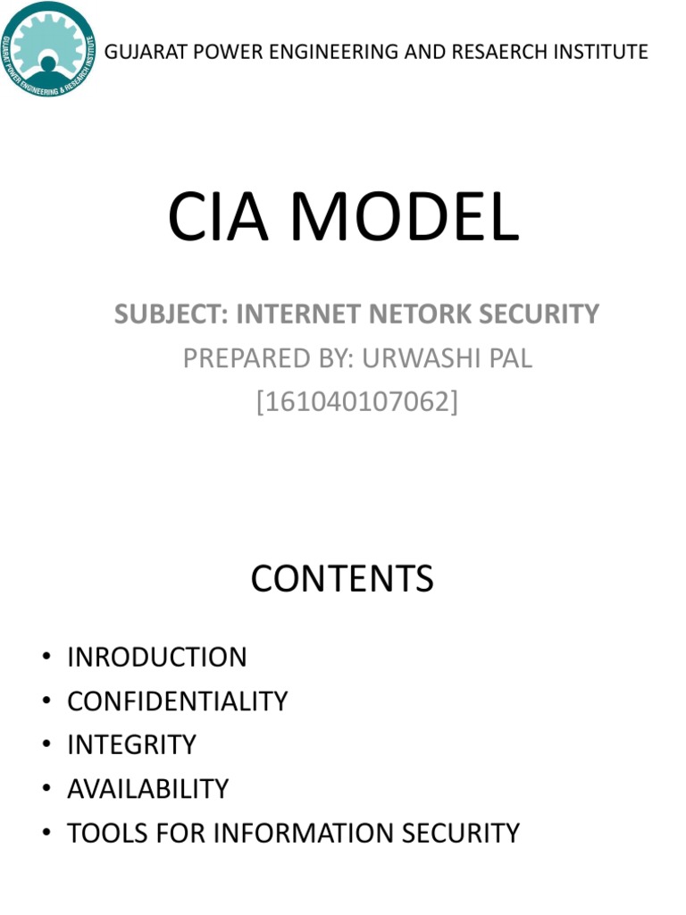 CIA Model Ins | PDF | Information Security | Access Control