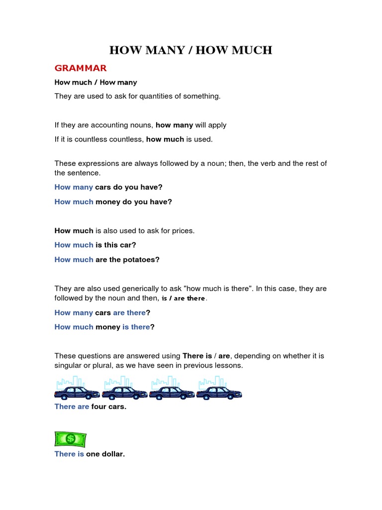 How Many y How Much | PDF | Grammatical Number | Noun