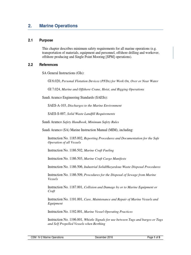 Part IV - 02 Marine Operations | PDF | Offshore Drilling | Ships