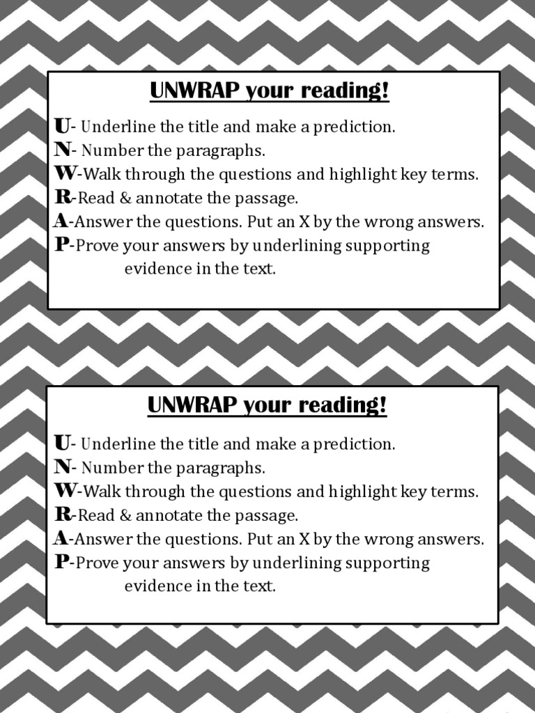 Unwrap Reading Strategy Guide | PDF