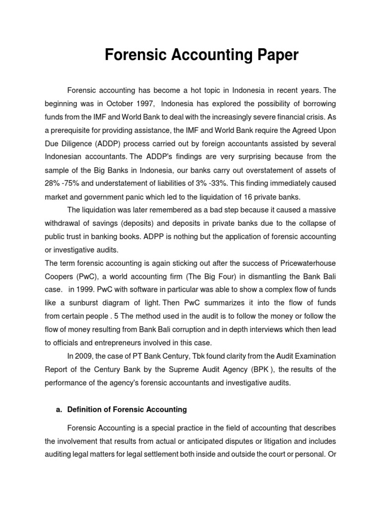 Forensic Accounting | PDF | Accounting | Forensic Science