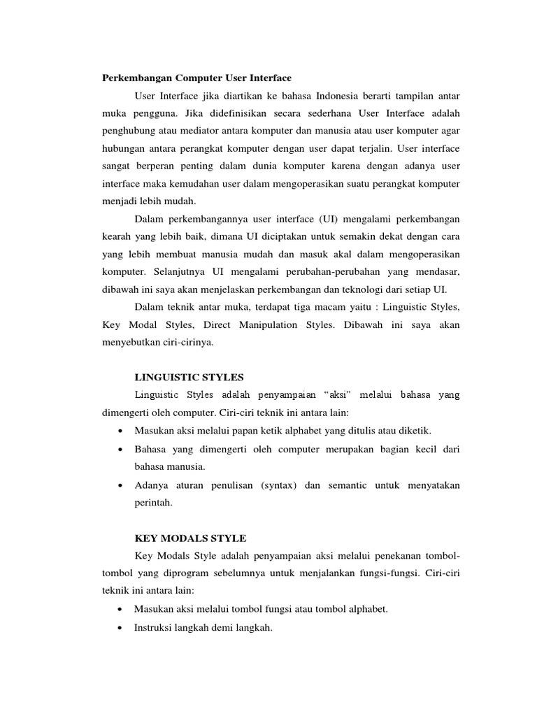 Perkembangan Computer User Interface Pdf 8408