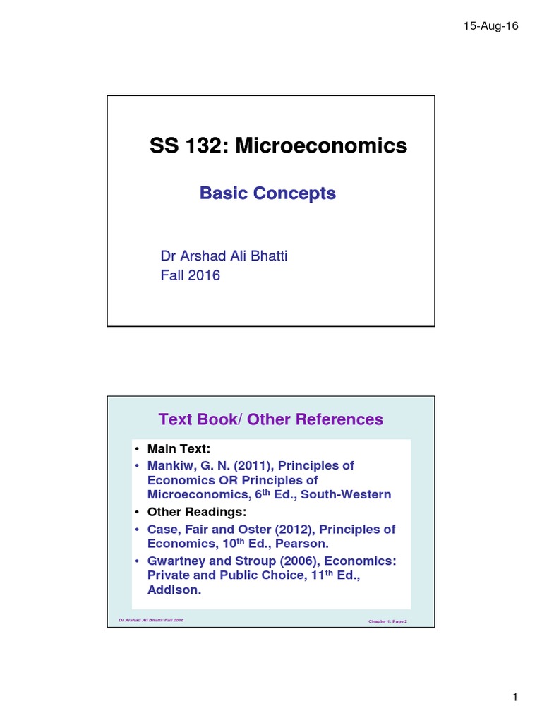 Lecture 01 - Some Basics Concepts | PDF | Economics | Macroeconomics