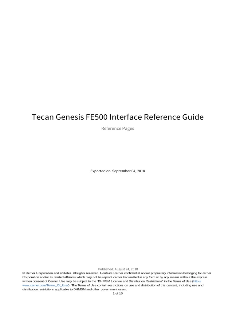 Tecan Genesis FE500 Interface Reference Guide | PDF | Proprietary ...