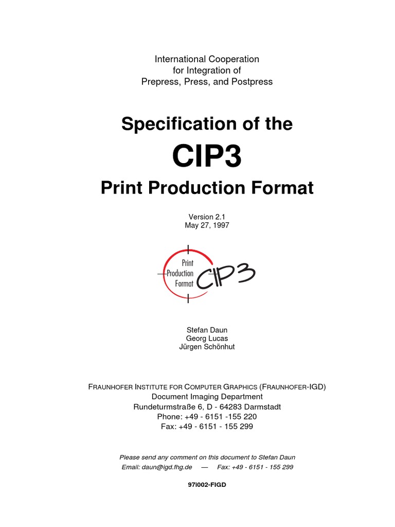 Specification of The CIP3 Print Production Format | PDF | File Format ...