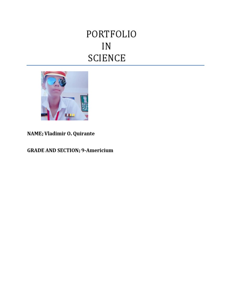 Science Portfolio of Vladimir Quirante | PDF | History | Young Adult