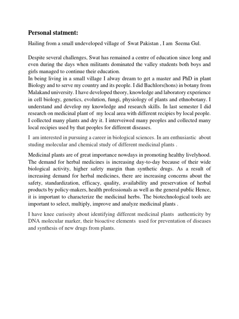 Personal Statment | PDF | Wellness