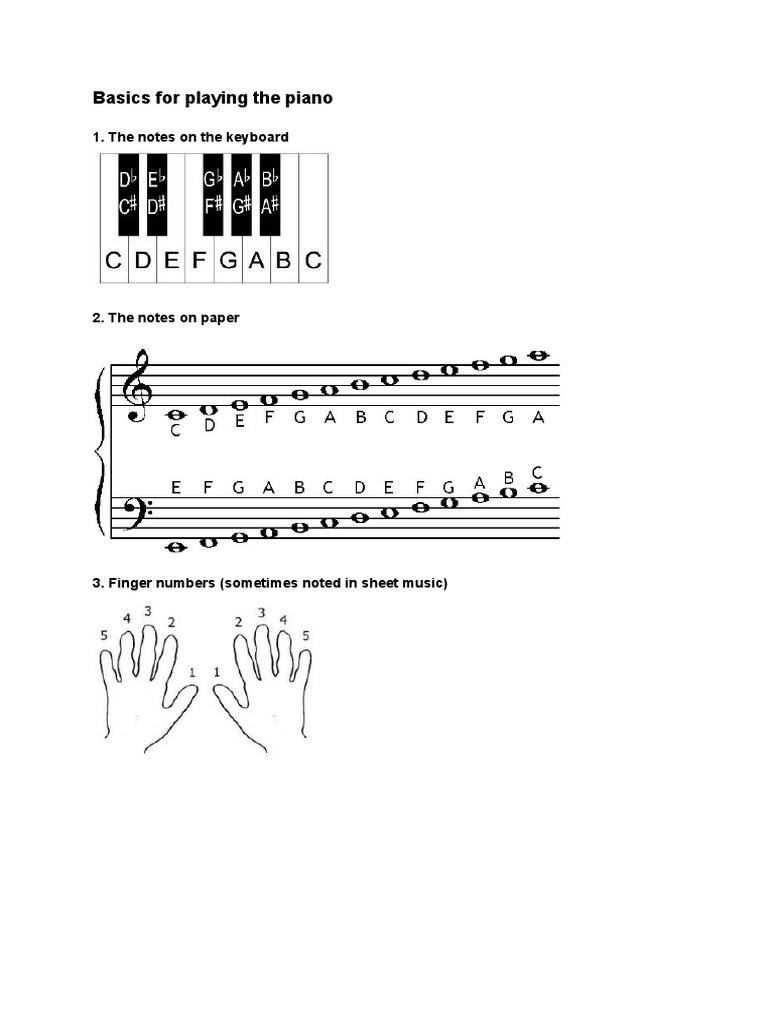 Basics For Playing The Piano | PDF | Language Arts & Discipline | Art