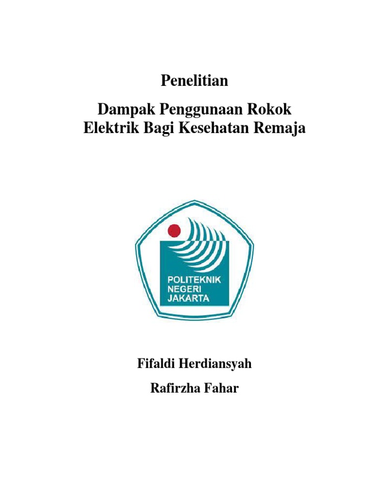 Dampak Penggunaan Rokok Elektrik Bagi Kesehatan Remaja | PDF