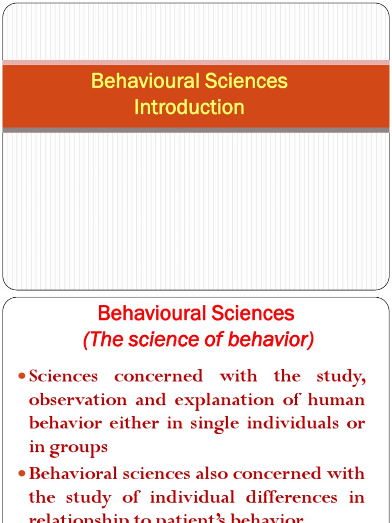 Introduction to Behavioral Sciences | PDF | Human Behavior ...