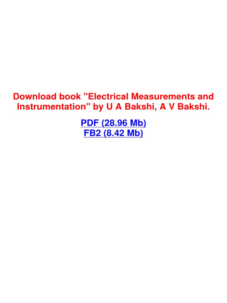 Book "Electrical Measurements and Instrumentation" by U A Bakshi, A V ...