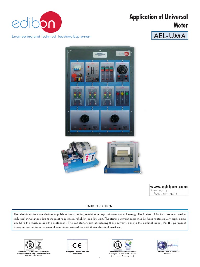 Ael-Uma: Application of Universal Motor | PDF | Electric Motor | Switch