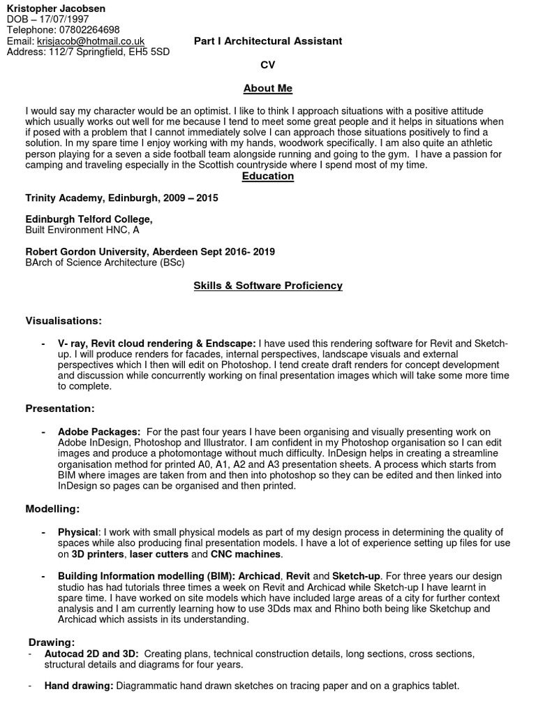 Kris Jacobsen CV and Portfolio | PDF | Adobe Photoshop | 3 D Computer ...