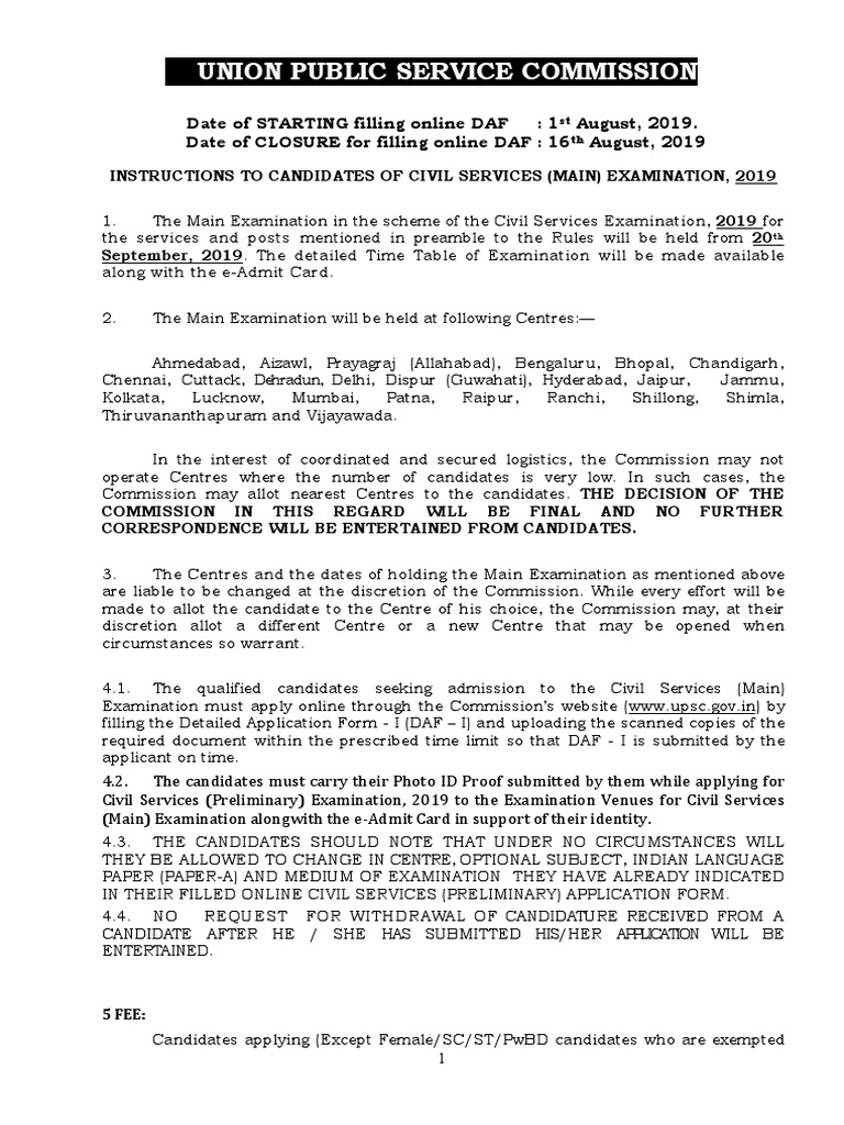 Instructions - UPSC - Notes PDF | PDF | Test (Assessment) | Payments