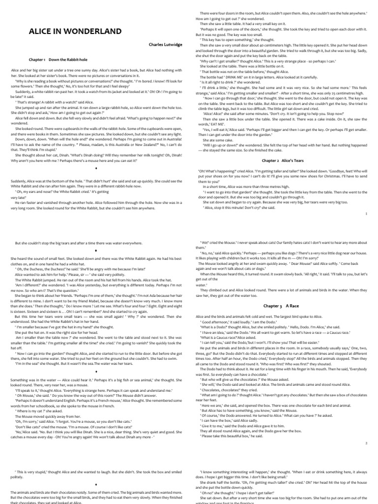 Alice in The Wonderland | PDF