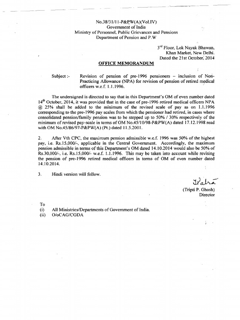 Office Memorandum: Medical | PDF