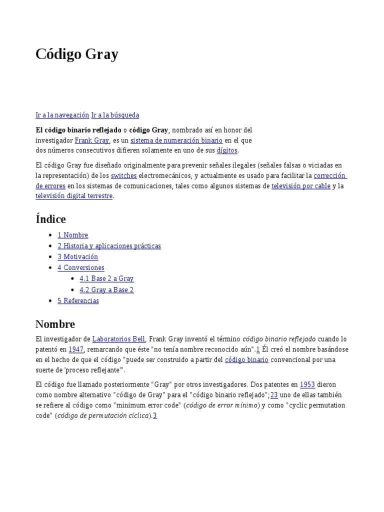 Codigo Gray | PDF | Informática | Áreas de informática