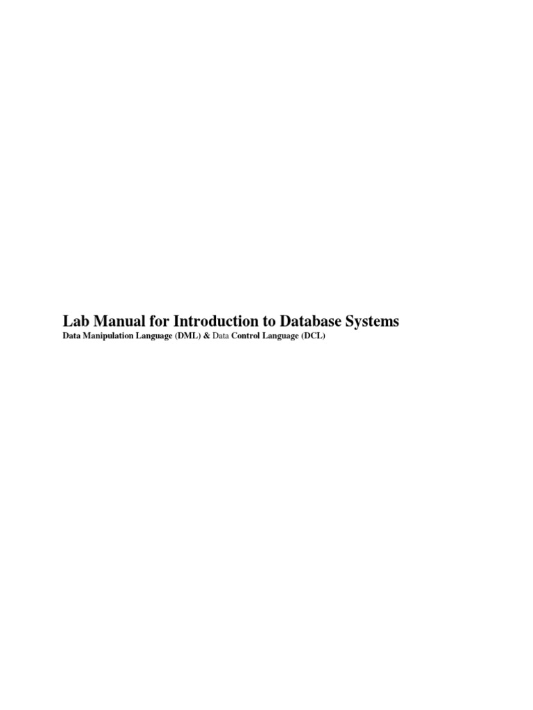Lab 6 Data Manipulation Language Dml And Data Control Language Dcl Pdf Pdf Sql Data