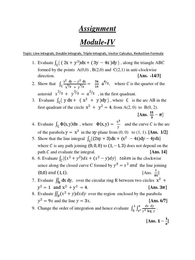 Assignment Math Module 4 | PDF | Multivariable Calculus | Geometric Shapes
