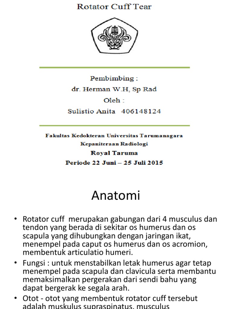Vdocuments - MX - Powerpoint Rotator Cuff Tear | PDF