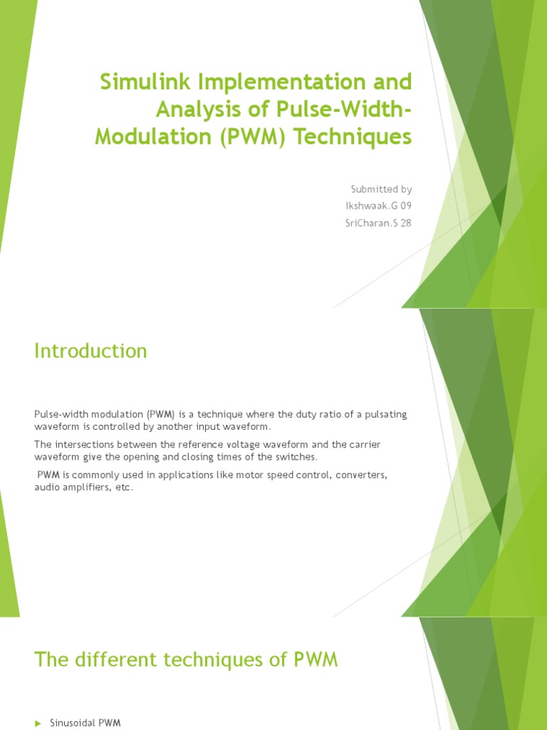 Simulink Implementation and Analysis of Pulse-Width-Modulation (PWM ...