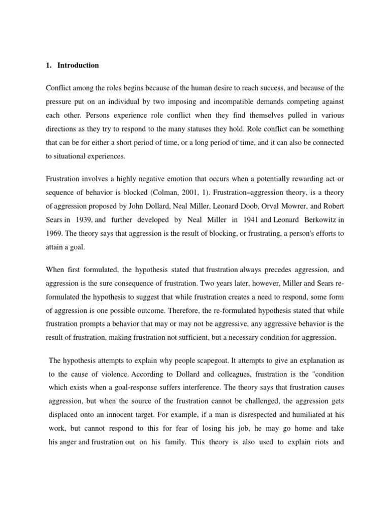 Frustration Model Birknesh FINAL | PDF | Aggression | Sigmund Freud