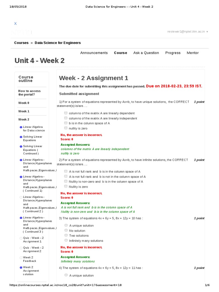 W2A1 | PDF | Eigenvalues And Eigenvectors | System Of Linear Equations