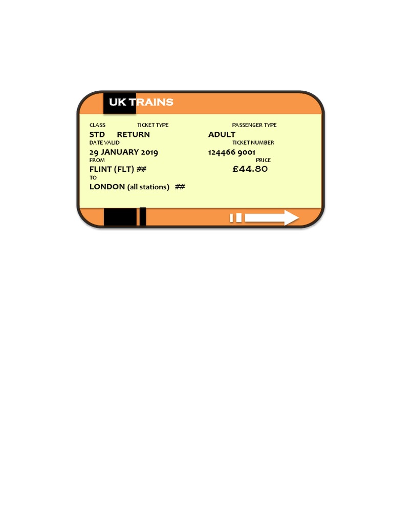 Train Ticket Worksheet | PDF