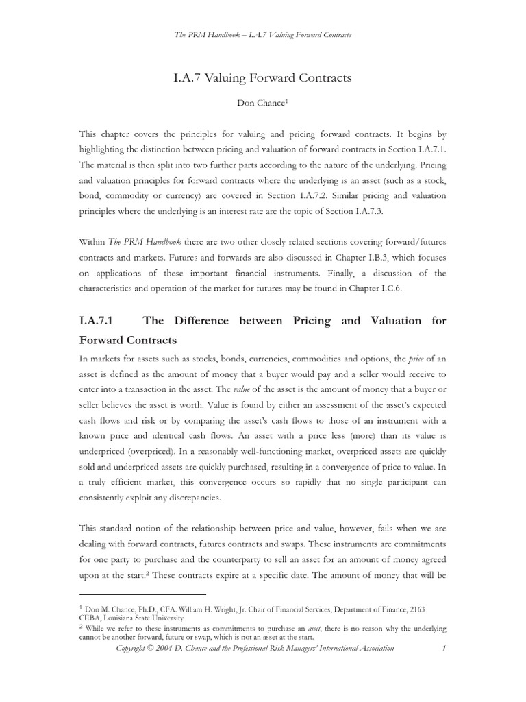 Module 7 - Valuing Forward Contracts | PDF | Futures Contract | Swap (Finance)