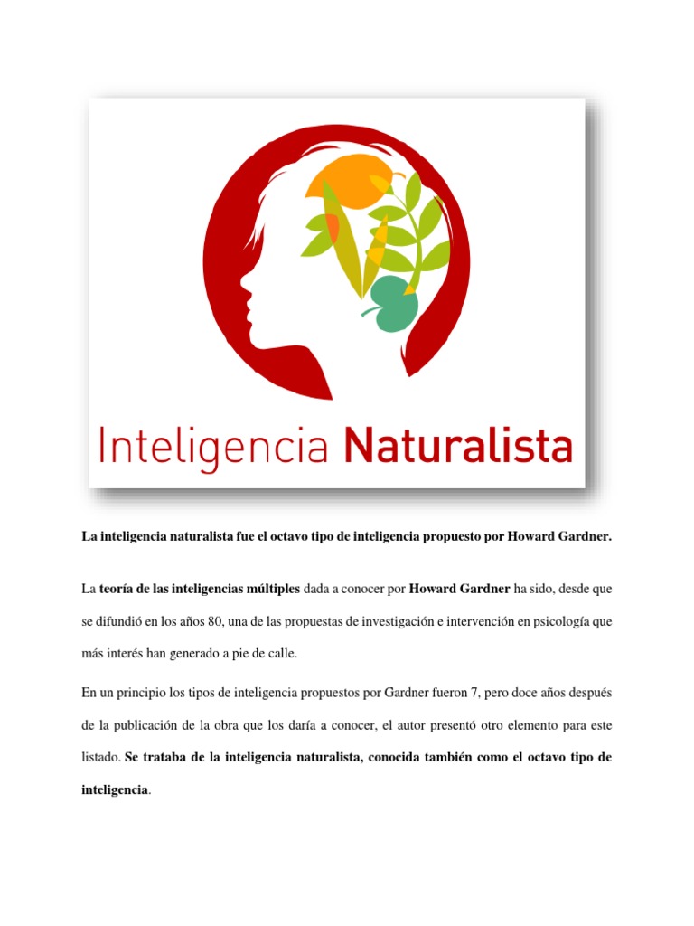 Inteligencia Naturalista | PDF | Inteligencia | Aprendizaje